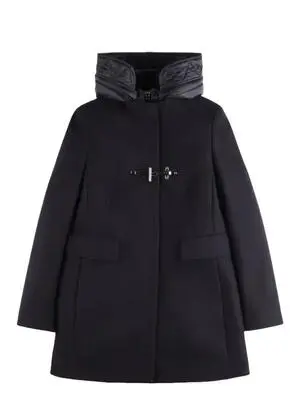 FAY Fay Hooded Wool Coat Blue