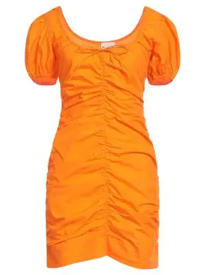 GANNI Scoop Neckline Bodycon Dress - Orange