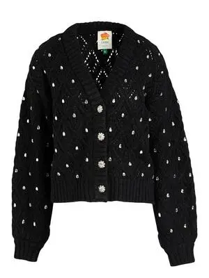 FARM RIO Farm Rio Embellished Long Sleeve Knit Cardigan