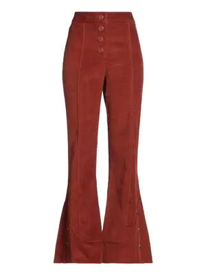 Farm Rio Button-detailed Flare Trousers - Red