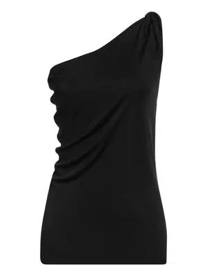 SAINT LAURENT Saint Laurent One-Shoulder Knitted Vest With Pleated Details