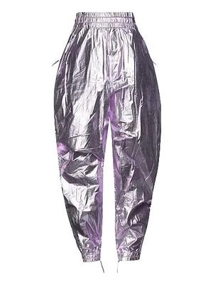 Isabel Marant Étoile Metallic High-waisted Tapered Leg Pants - Gray