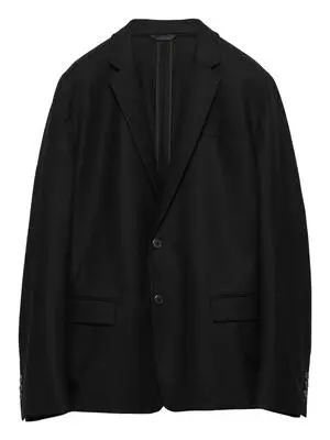 Prada Single-breasted Wool Blend Jacket - Black