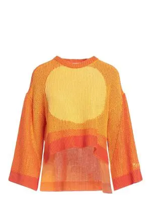 Marni Two-tone Lightweight Knit Sweater - Orange