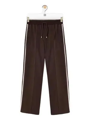 Loewe Loewe Fluid Wool Drawstring Trousers With Contrast Piping Brown