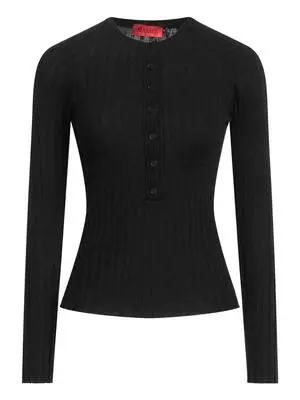 MAXCO. Max&co. Ribbed-knit Long-sleeve Jumper - Black