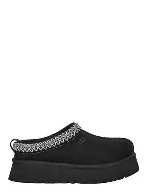UGG Tazz Logo Embossed Platform Slippers - Black