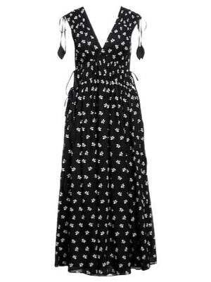Tory Burch Printed Sleeveless Midi Dress - Black