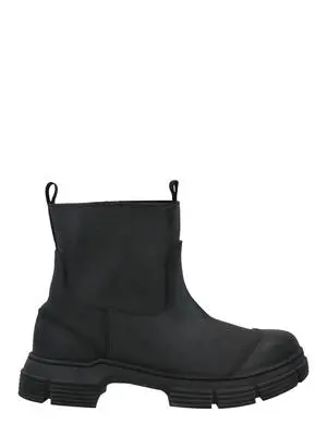 GANNI Rubber Ankle Boots - Black