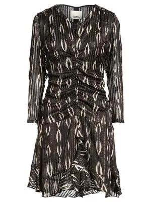 Isabel Marant Étoile Two-tone Metallic Long Sleeve Dress - Black