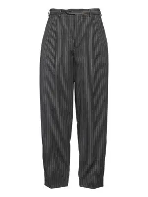 Marni Striped Loose Straight-leg Pants - Black
