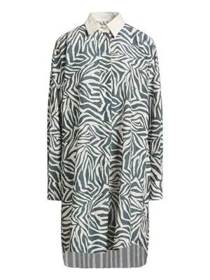Brunello Cucinelli Zebra-print Long Sleeve Shirt Dress - Multicolor