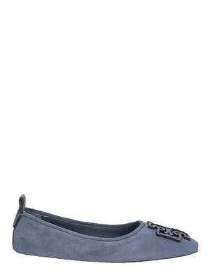 Tory Burch Suede Ballet Flats With Appliqués - Gray