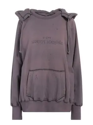 MAISON MARGIELA Hoodie With Appliqués And Embroidered Logo - Gray