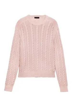 Prada Crewneck Ribbed Jumper - Pink