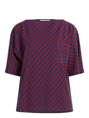 TORY BURCH Tory Burch Striped Short-Sleeve T-Shirt With Chest Pocket