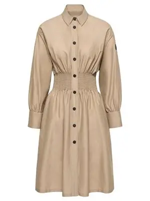 Moncler Cotton Nylon Shirt Dress - Beige