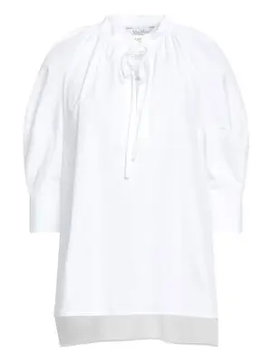 MAX MARA Max Mara Tie-Neck Blouse With Three-Quarter Sleeves And Side Slit Hem