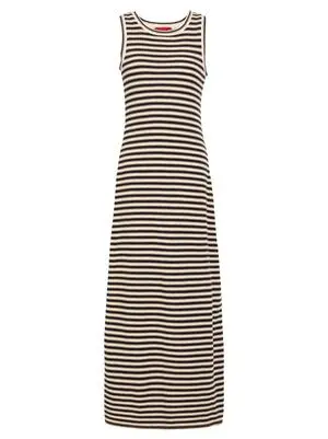 MAXCO. Max&co. Striped Knit Maxi Dress - Black