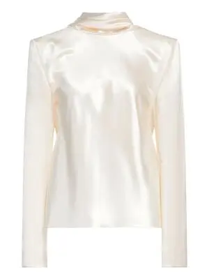 SAINT LAURENT Saint Laurent Silk High Neck Long Sleeve Top With Draped Back