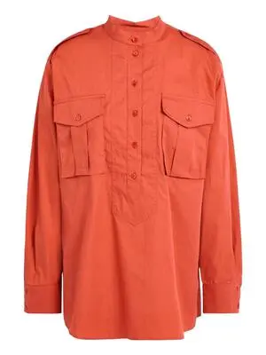 MAXCO. Max&co. Long Sleeve Shirt With Classic Collar And Button Placket - Red