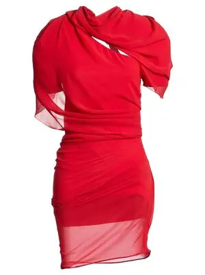 JACQUEMUS Jacquemus Draped Georgette Dress With Cutout Detail