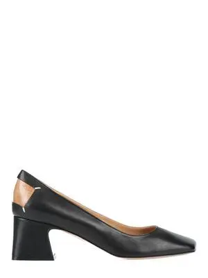 MAISON MARGIELA Two-tone Square Toe Block Heel Pumps - Black