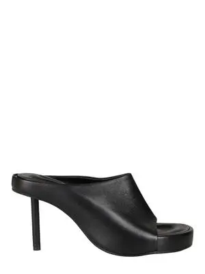 JACQUEMUS Jacquemus Geometric Heel Leather Slide Sandals