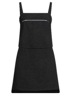 Max Mara Sleeveless Square Neck Flannel Dress - Black
