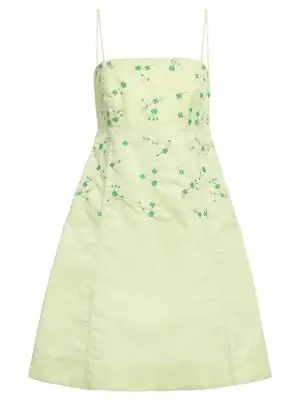 GANNI Ganni Sleeveless Embroidered Flared Dress
