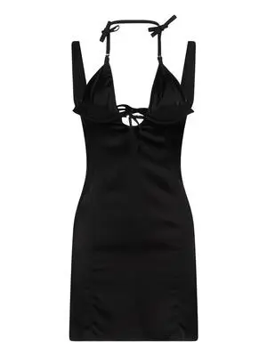 Jacquemus Sleeveless Deep V-neck Halter Dress - Black