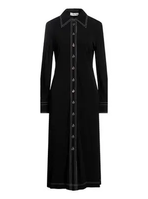 Tory Burch Long Sleeve Belted Shirt Dress - Black