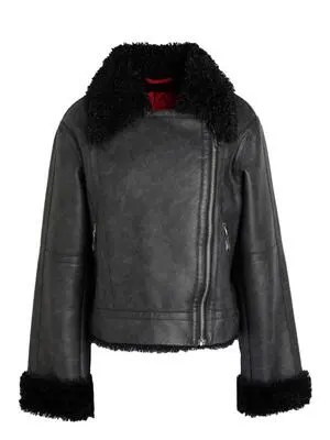 MAXCO. Max&co. Shearling Trimmed Jacket - Black