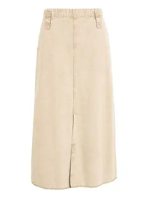 MAXCO. Flared Midi Skirt With Front Slit - Nude