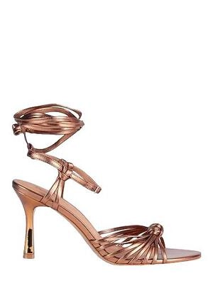 MAXCO. Max&co. Metallic High-heeled Sandals With Buckle Detail - Brown