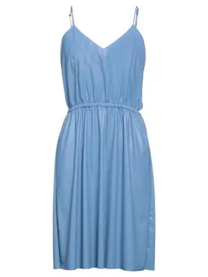 MAISON MARGIELA V-neck Sleeveless Flared Dress - Blue