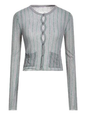 MAISON MARGIELA Striped Long Sleeve Cardigan - Gray