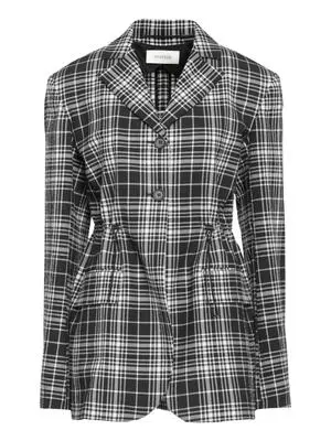 Sportmax Single-breasted Checked Blazer - Black