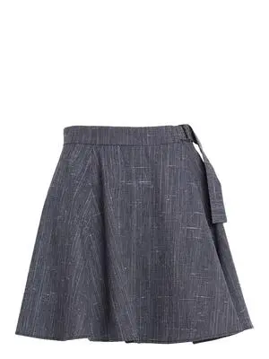 MAXCO. Max&co. Flared Mini Skirt With Buckle Detail - Black