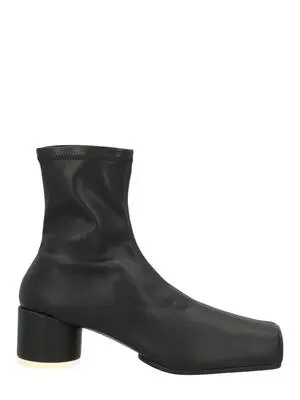 MAISON MARGIELA Square Toe Geometric Heel Ankle Boots - Black
