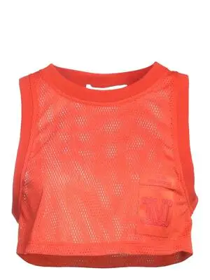 Max Mara Sleeveless Cropped Vest With Logo Detail - Orange