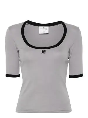 COURREGES Courreges Rib Knit T-Shirt