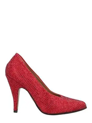 MAISON MARGIELA Rhinestone Embellished Cone Heel Pumps - Red