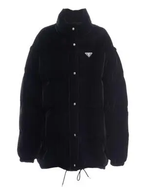 Prada Convertible Velvet Down Jacket - Black