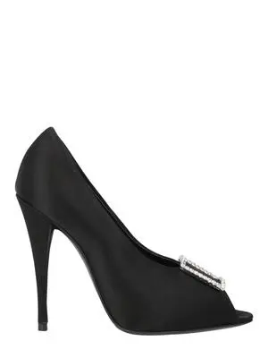 SAINT LAURENT Saint Laurent Open-Toe High Heels With Crystal Embellishments