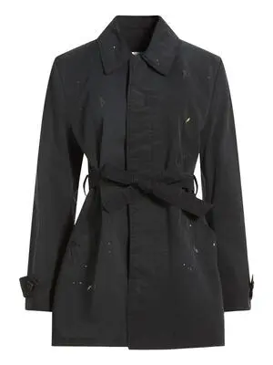 MAISON MARGIELA Distressed Gabardine Trench Coat - Black