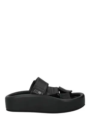 MAISON MARGIELA Leather Platform Sandals - Black