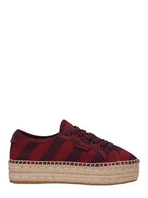 Tory Burch Round Toe Low Top Espadrille Sneakers - Nude