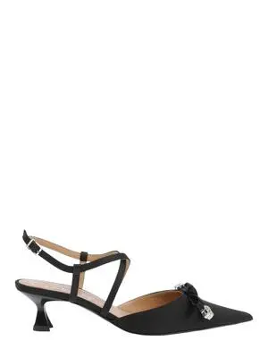GANNI Slingback Pumps With Crystal Embellishment - Black