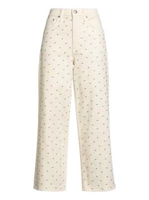 RAG & BONE Rag & Bone Embellished Wide-Leg Cropped Jeans